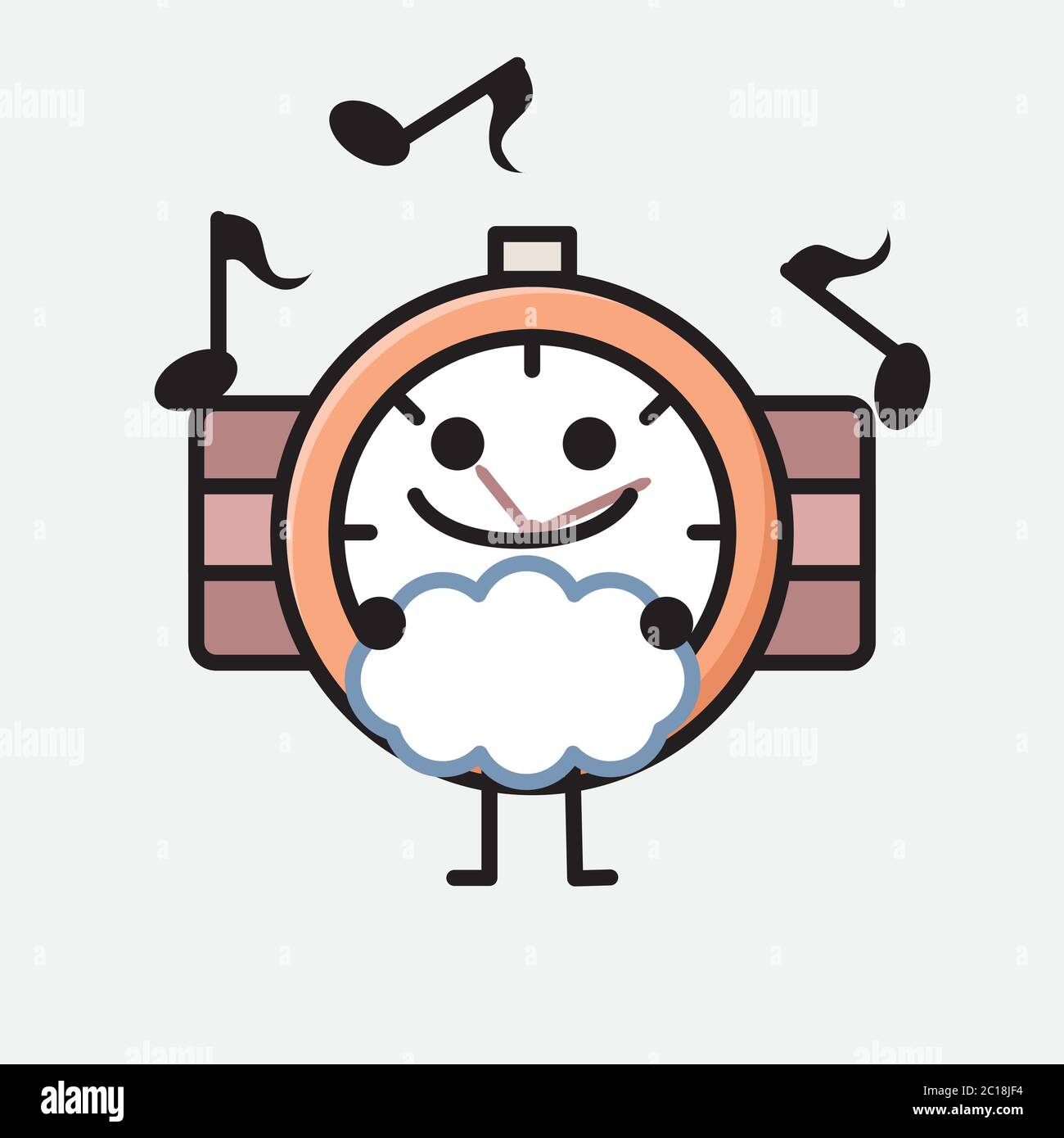 An illustration of Cute Hand Watch Mascot Vector Character in Flat ...