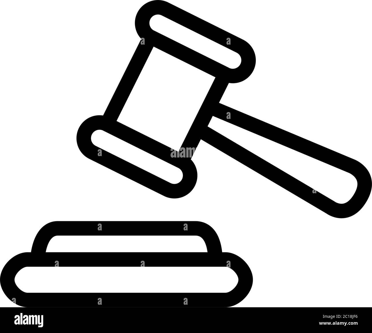 Justice Gavel Line Icon In Flat Style Vector For App, UI, Websites ...