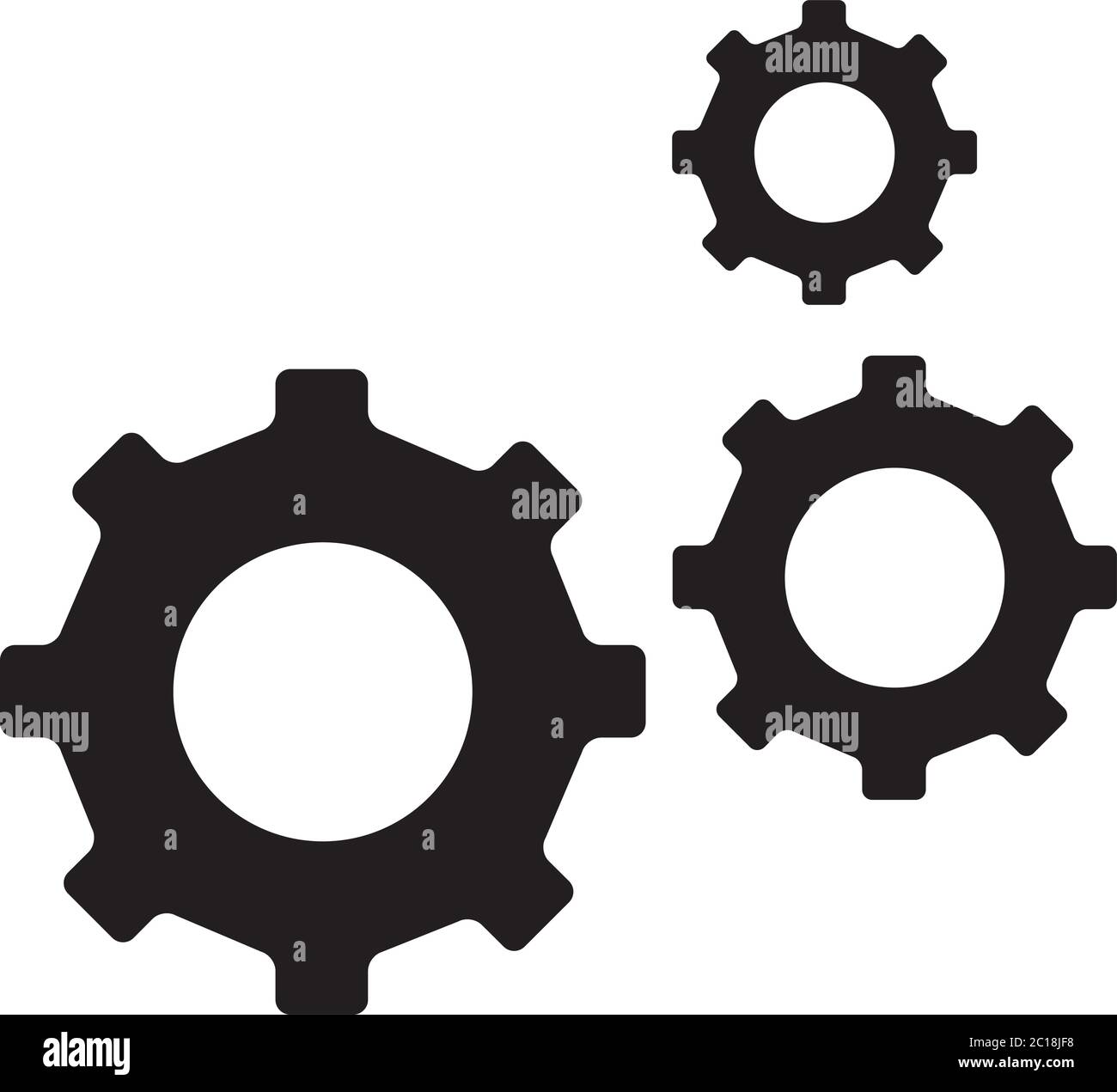 Gear Icon In Flat Style Vector For App, UI, Websites. Black Icon Vector ...
