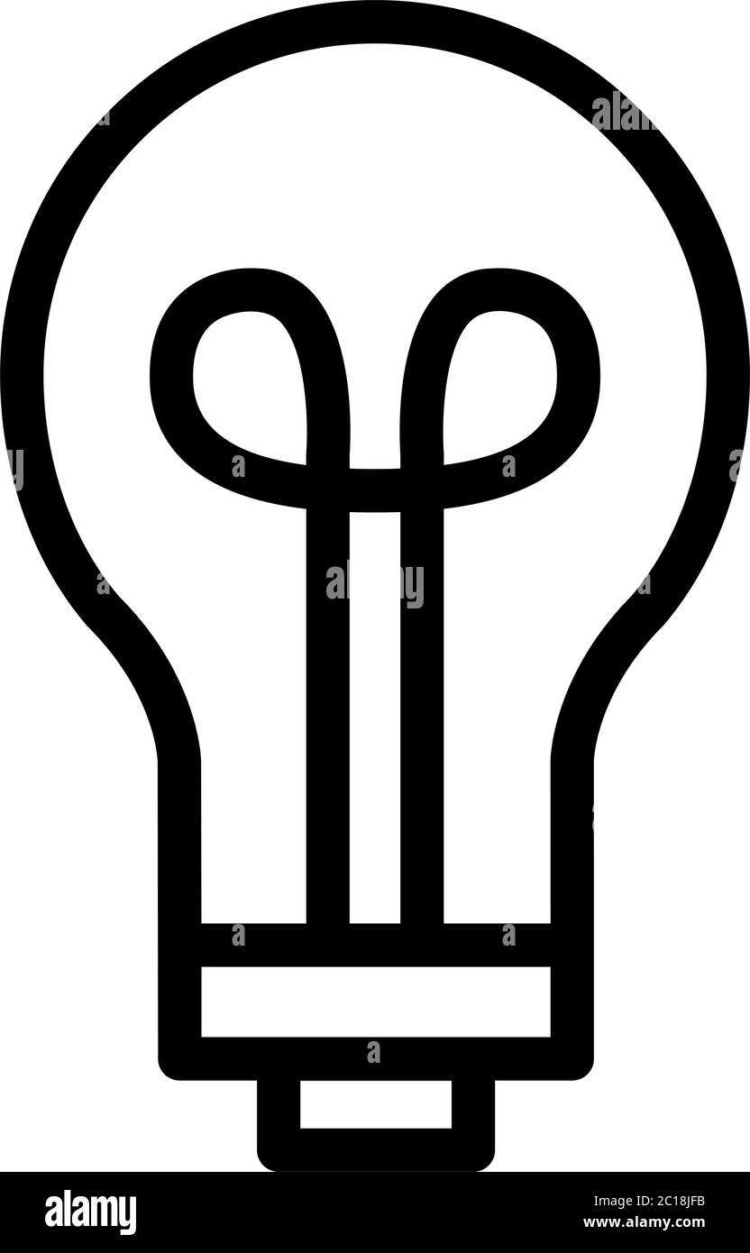 Light Bulb Line Icon In Flat Style Vector For App, UI, Websites. Black ...