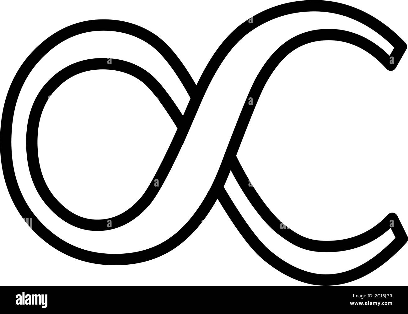 Infinity Line Icon In Flat Style Vector For App, UI, Websites. Black ...