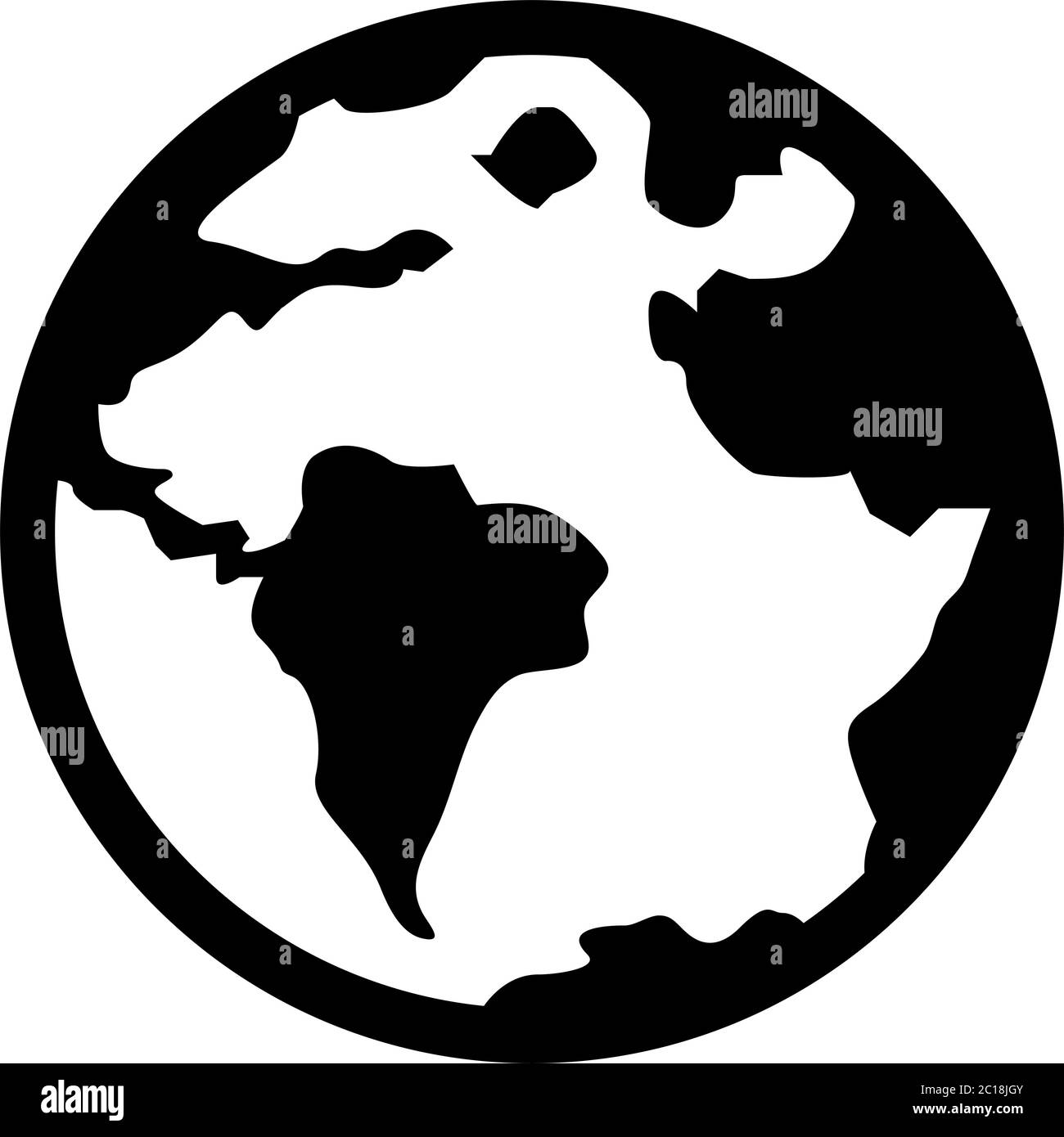 Globe Icon In Flat Style Vector For App, UI, Websites. Black Icon ...
