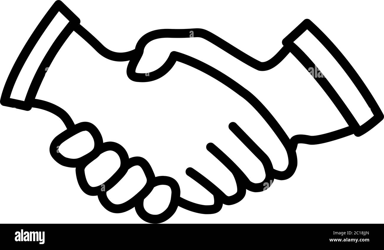 Handshake Line Icon In Flat Style Vector For App, UI, Websites. Black ...
