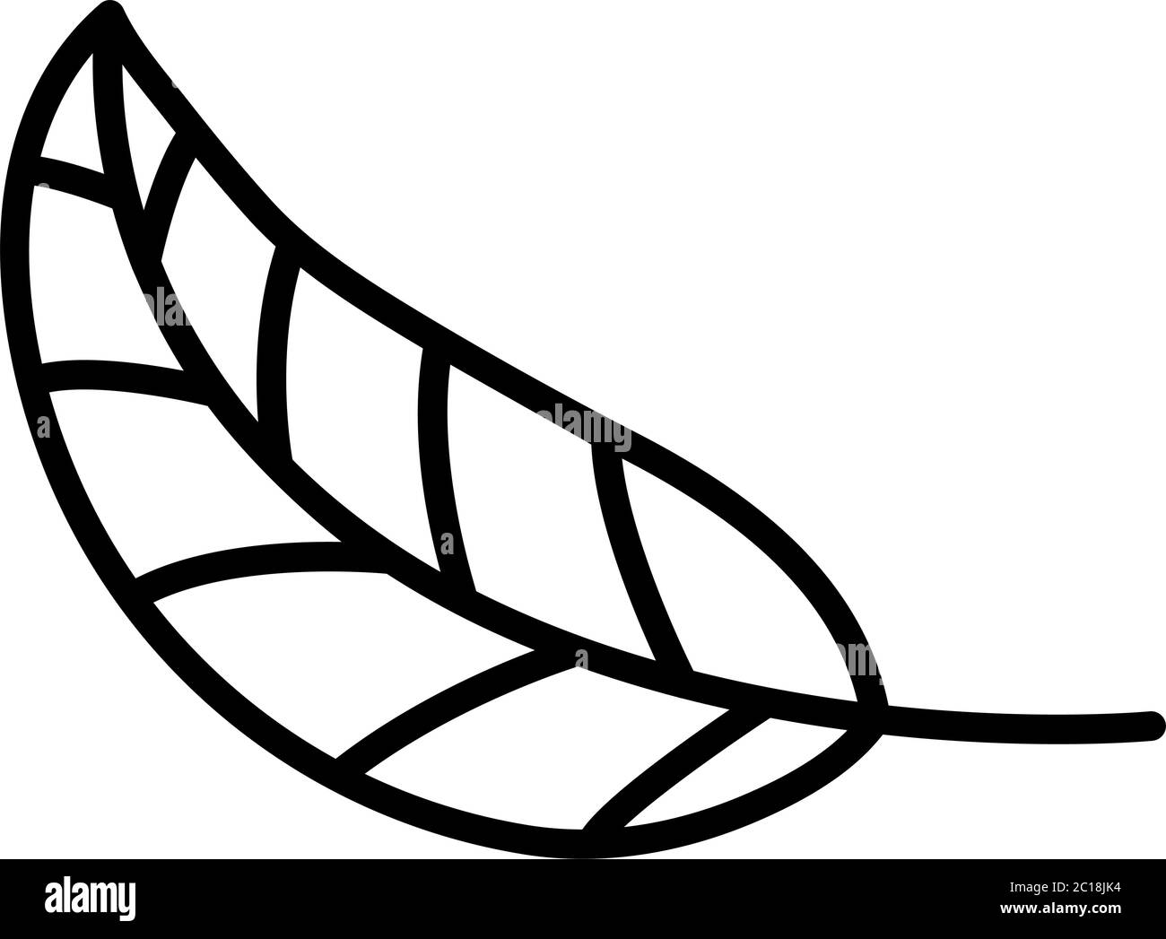 Leaf Line Icon In Flat Style Vector For App, UI, Websites. Black Icon ...