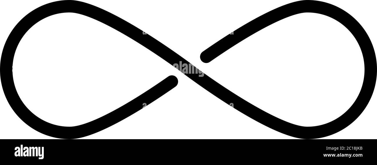 Infinity Line Icon In Flat Style Vector For App, UI, Websites. Black ...
