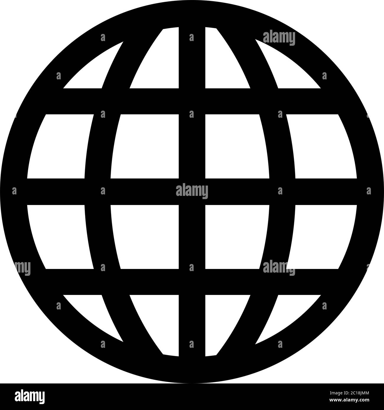 Globe Icon In Flat Style Vector For App, UI, Websites. Black Icon ...