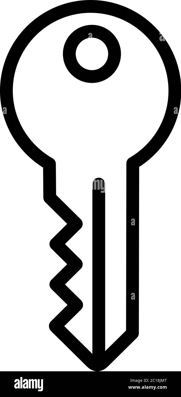 Key Line Icon In Flat Style Vector For App, UI, Websites. Black Icon ...