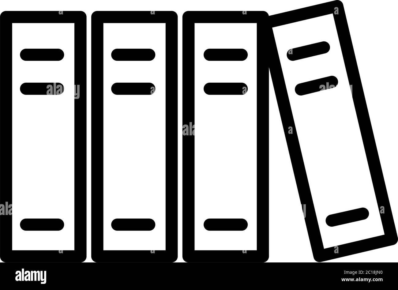 Library Line Icon In Flat Style Vector For App, UI, Websites. Black ...