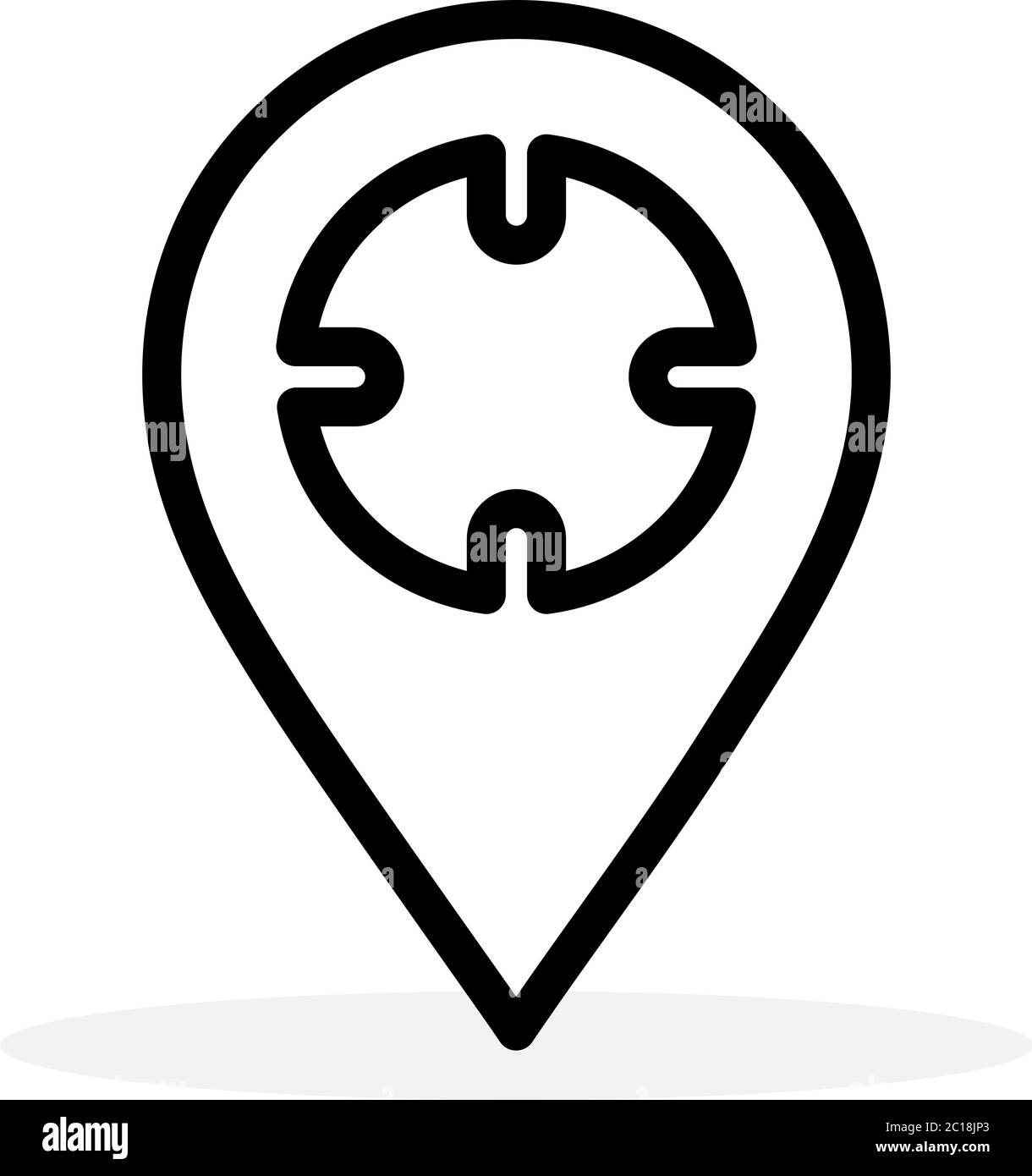 Locator Line Icon In Flat Style Vector For App, UI, Websites. Black ...