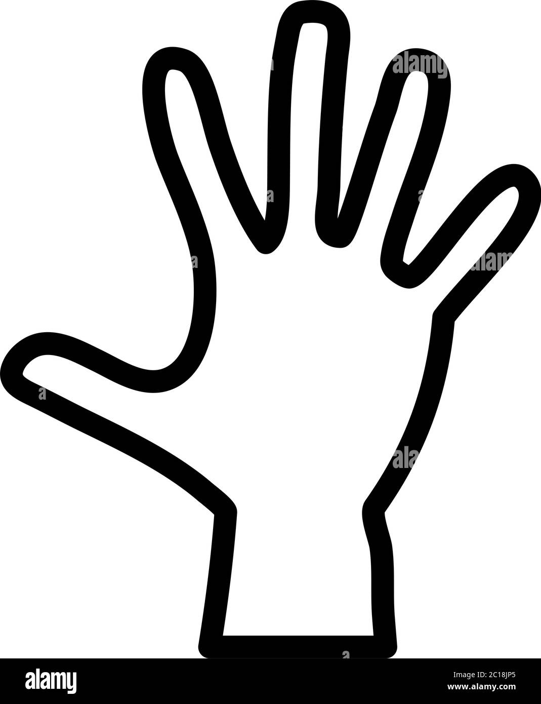 Hand Line Icon In Flat Style Vector For App, UI, Websites. Black Icon ...