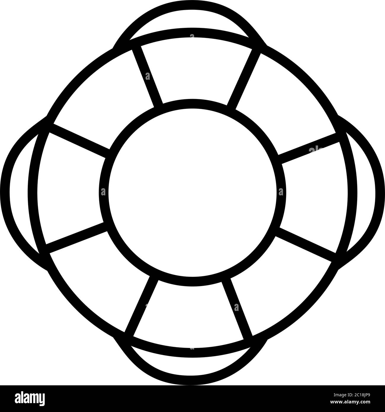Lifebuoy Line Icon In Flat Style Vector For App, UI, Websites. Black ...