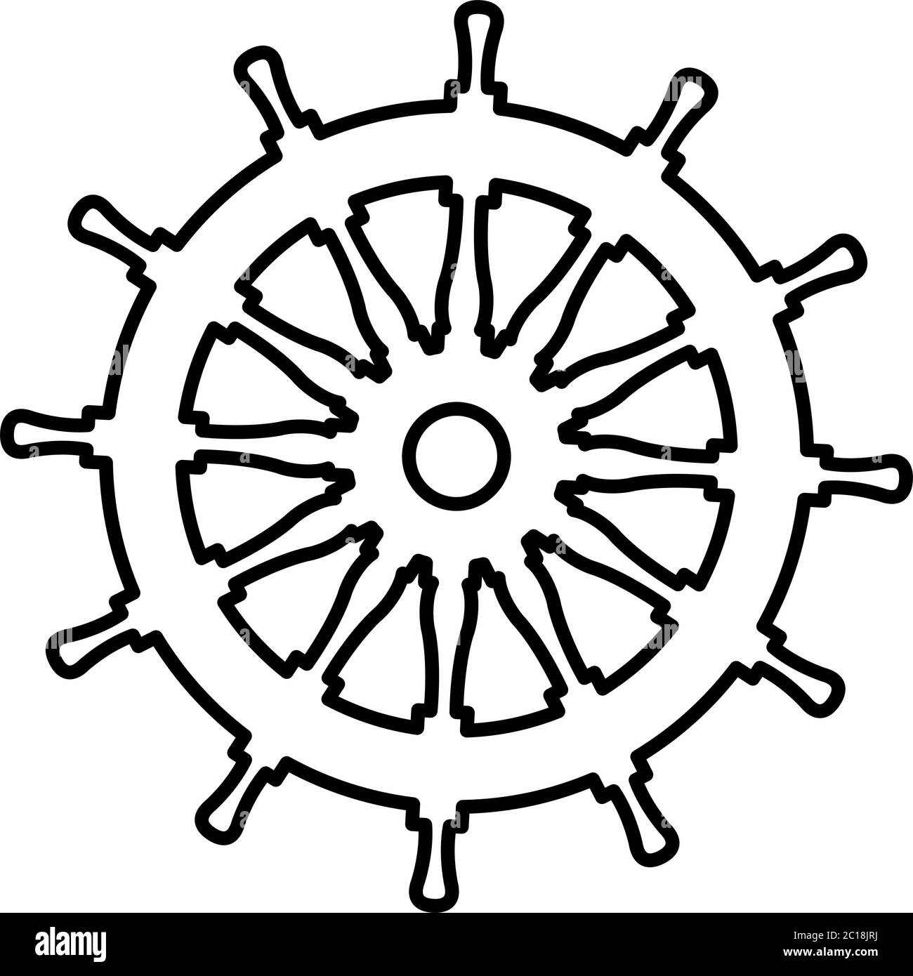 Helm Line Icon In Flat Style Vector For App, UI, Websites. Black Ship ...