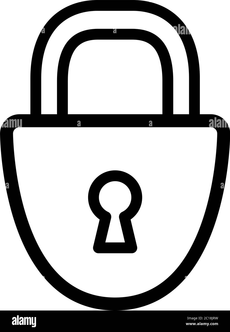 Lock Line Icon In Flat Style Vector For App, UI, Websites. Black Icon ...