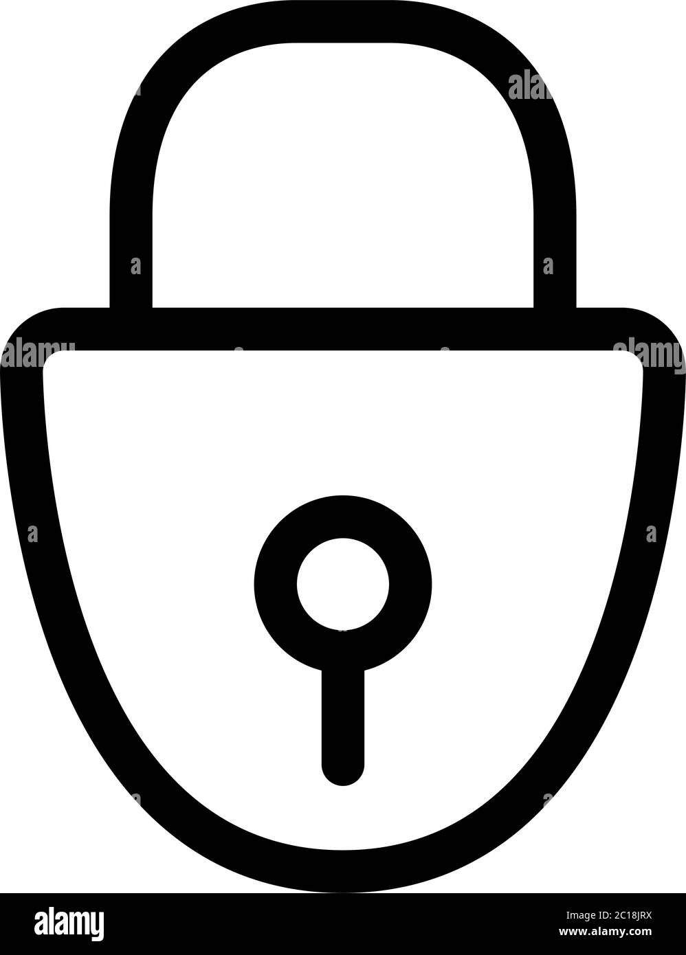 Lock Line Icon In Flat Style Vector For App, UI, Websites. Black Icon ...