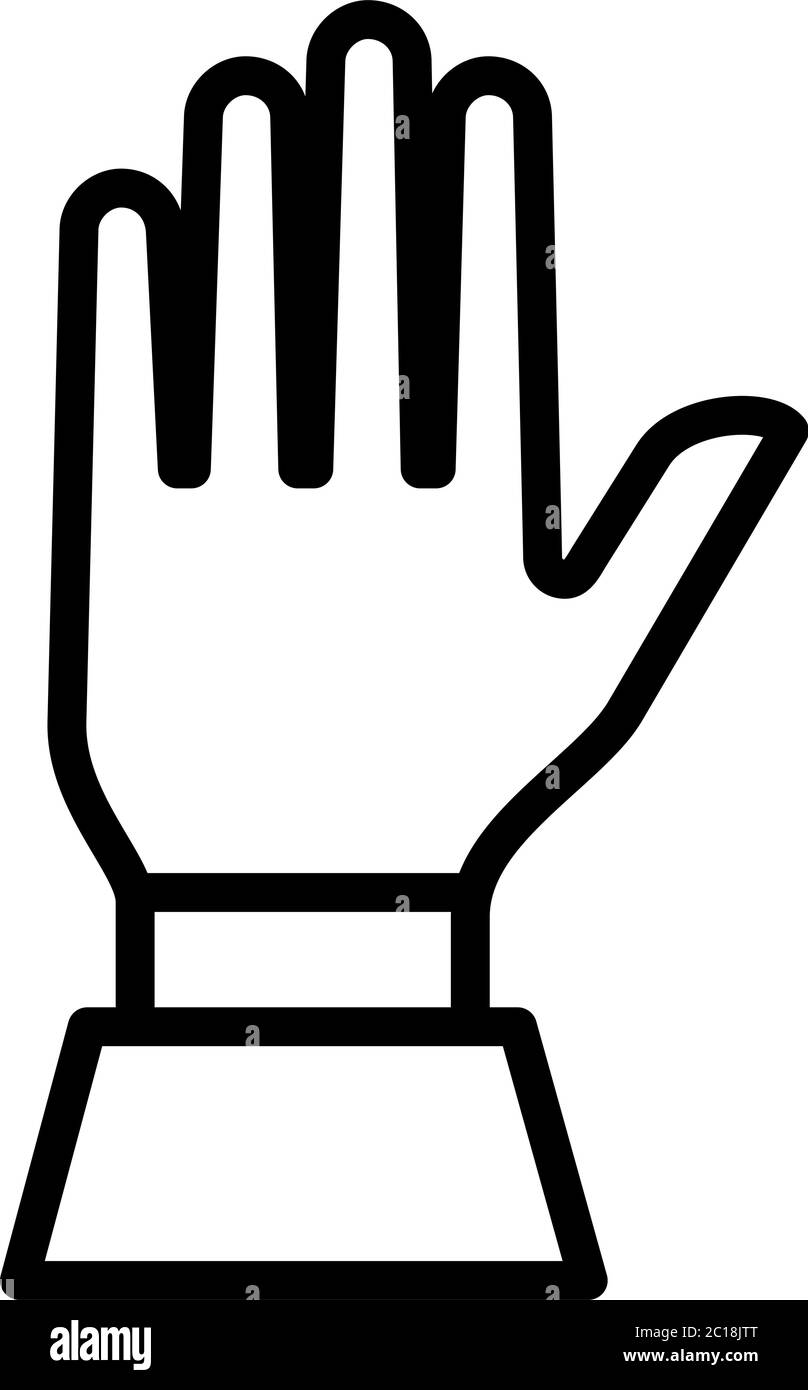 Hand Line Icon In Flat Style Vector For App, UI, Websites. Black Icon ...