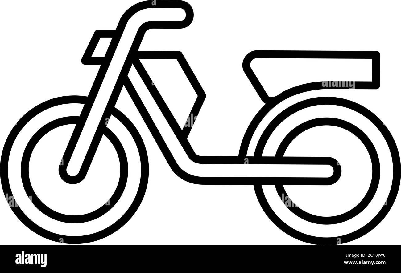 Motorcycle Line Icon In Flat Style Vector For App, UI, Websites. Black ...