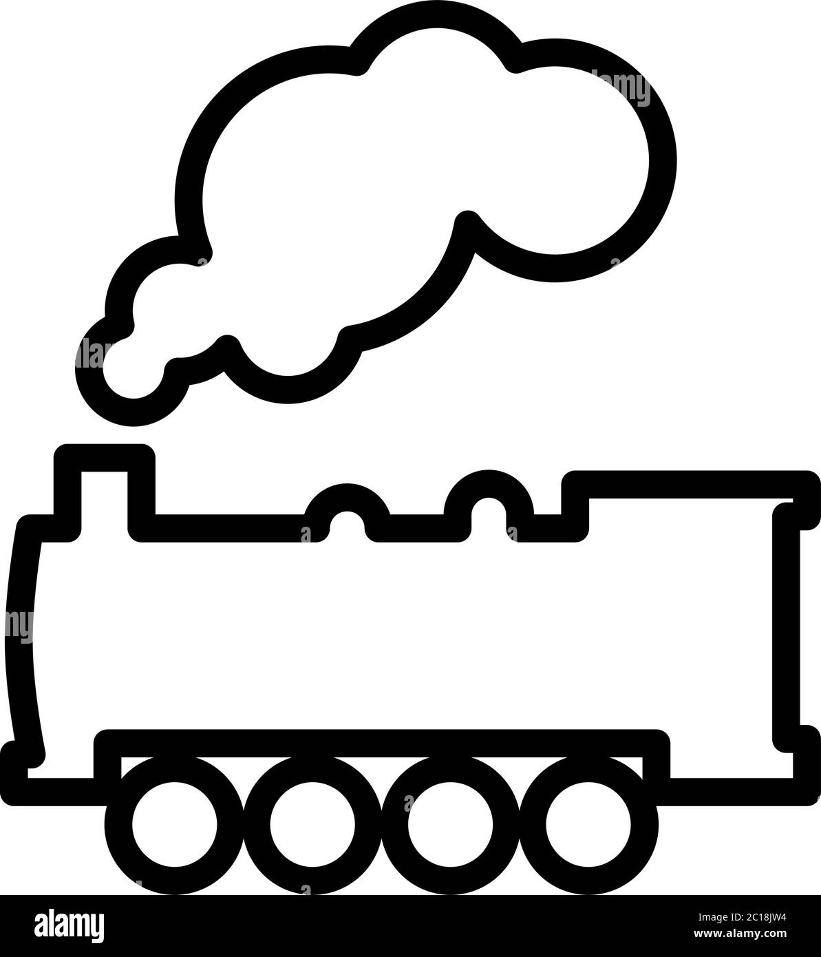 Steam Locomotive Train Line Icon In Flat Style Vector For Apps, UI ...
