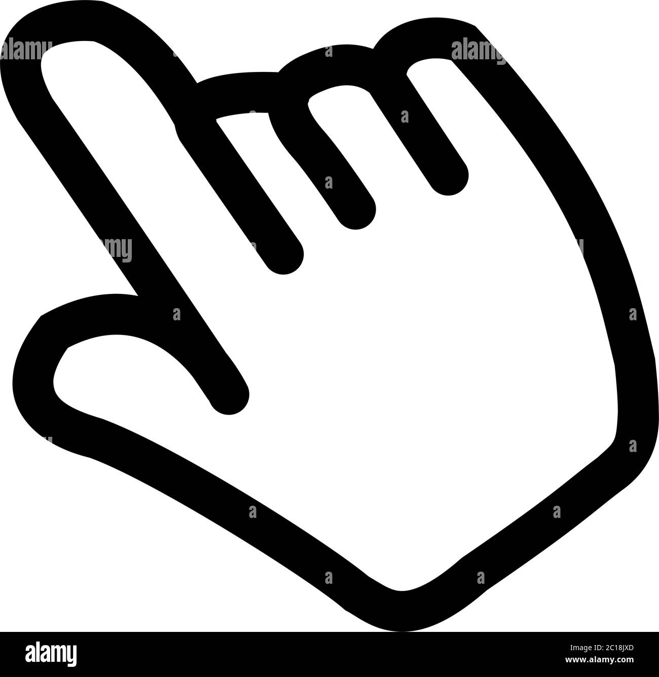 Hand Icon In Flat Style Vector For App, UI, Websites. Black Icon Vector ...