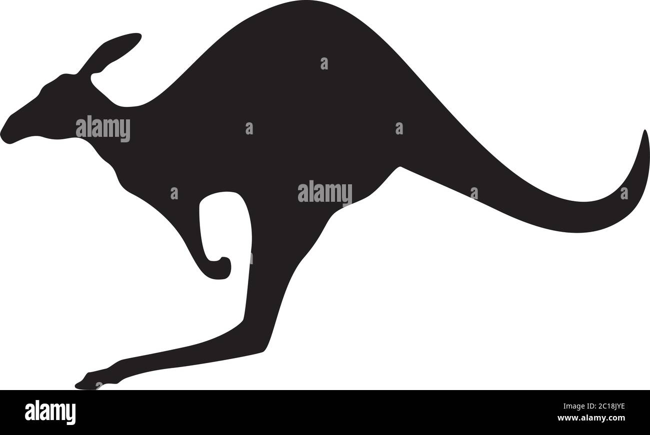 Kangaroo Icon In Flat Style Vector For Apps, UI, Websites. Black Icon ...