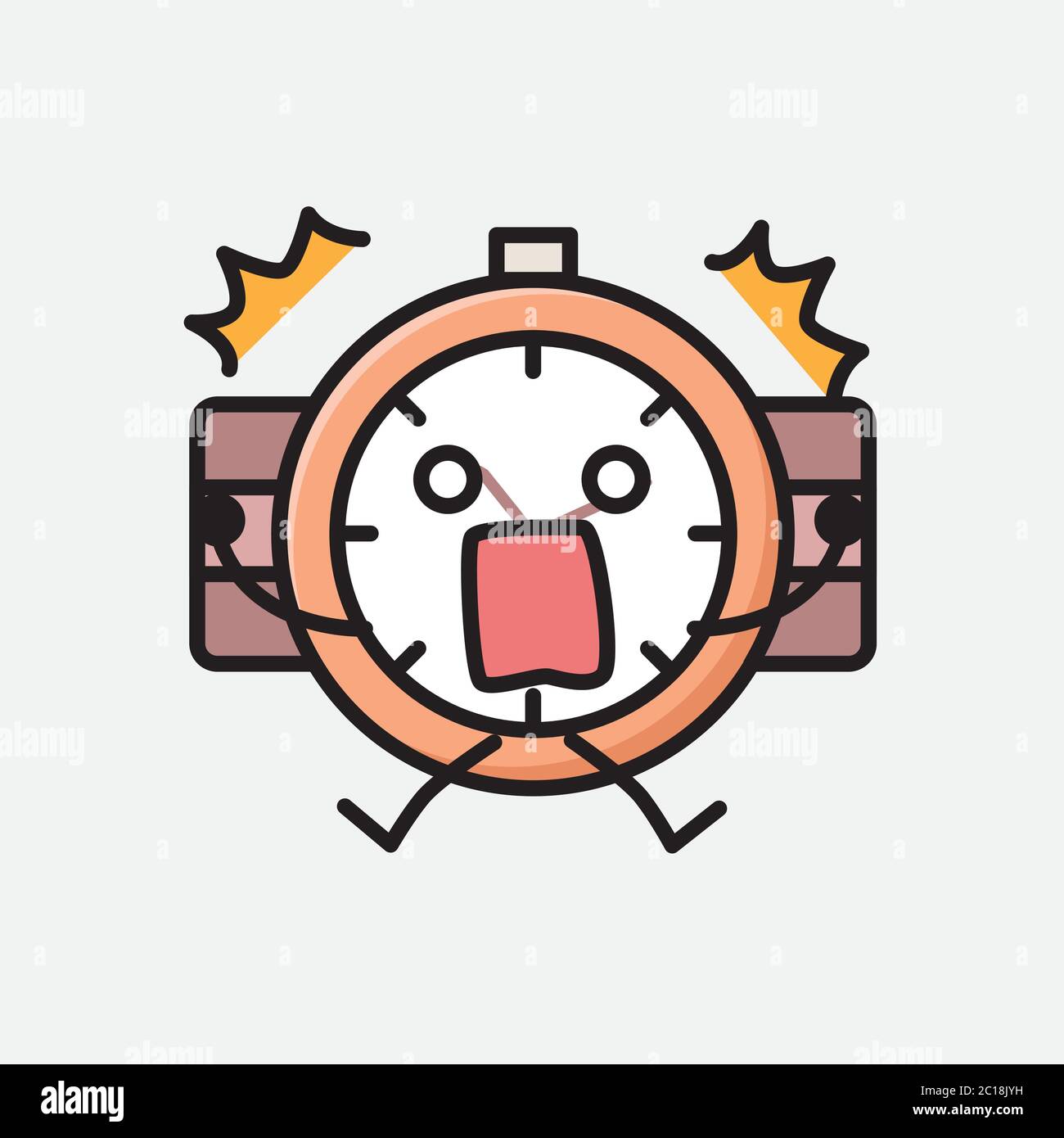 An illustration of Cute Hand Watch Mascot Vector Character in Flat ...