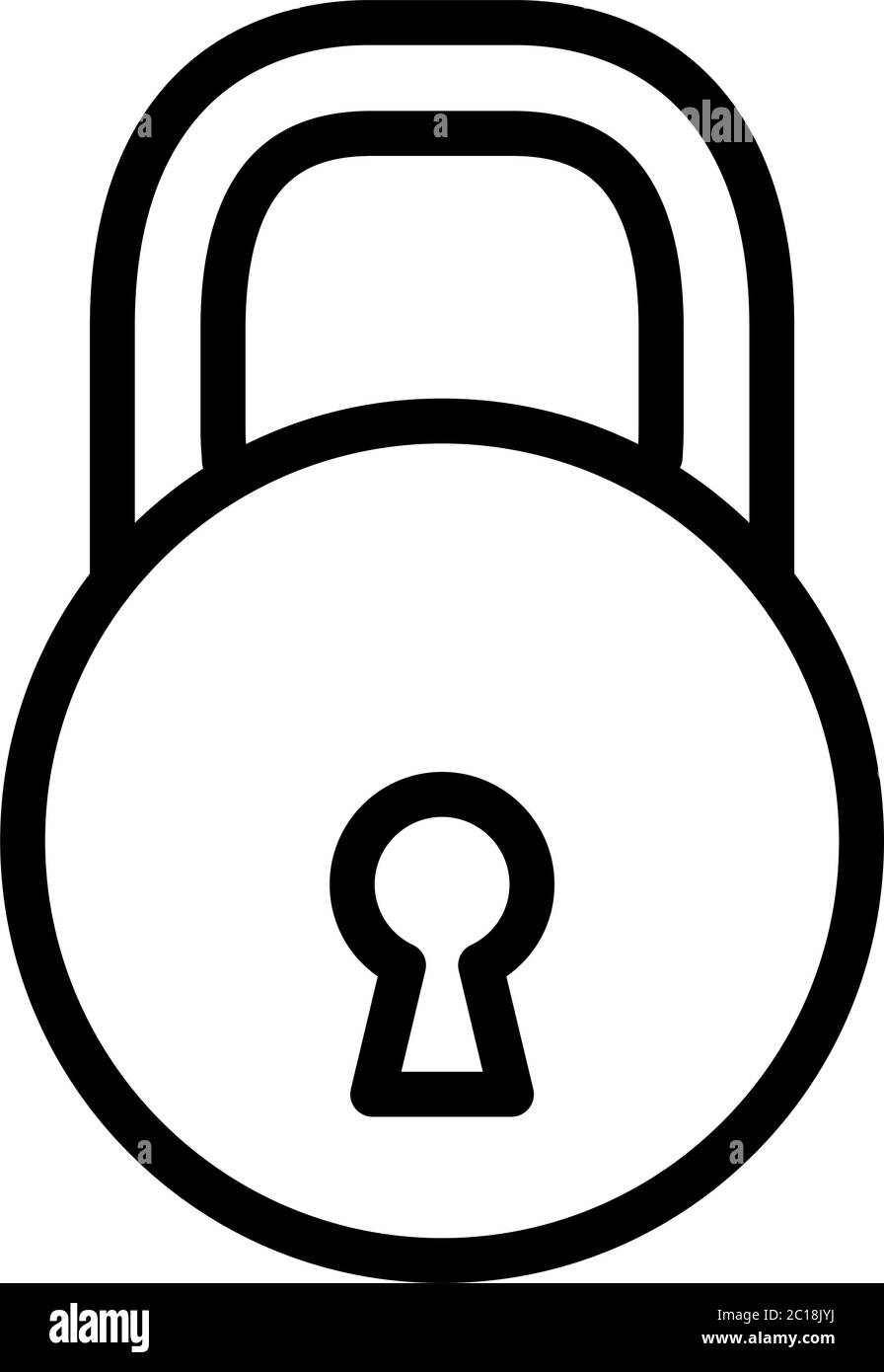 Lock Line Icon In Flat Style Vector For App, UI, Websites. Black Icon ...