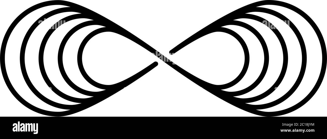 Infinity Illustration In Flat Style Vector. Black Vector Illustration ...