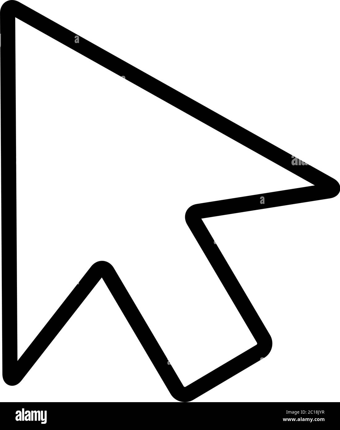 Mouse Cursor Line Icon In Flat Style Vector For App, UI, Websites ...