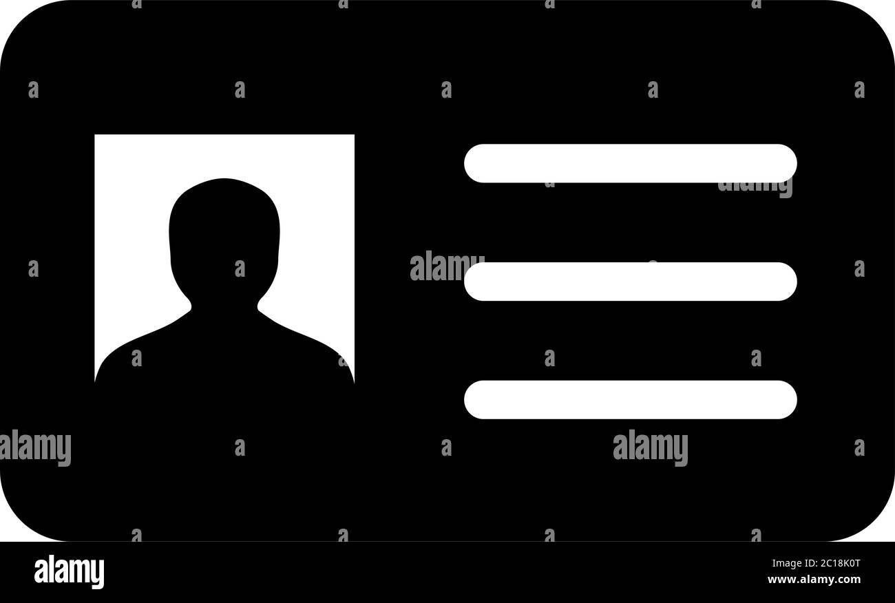ID Card Icon In Flat Style Vector For App, UI, Websites. Black Icon ...