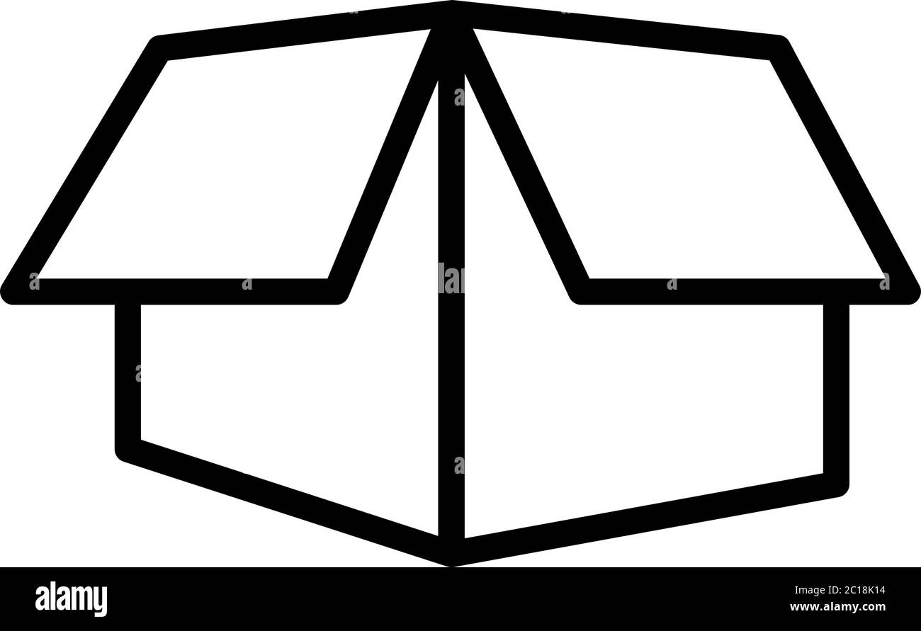 Open Box Line Icon In Flat Style Vector For Apps, UI, Websites. Black ...