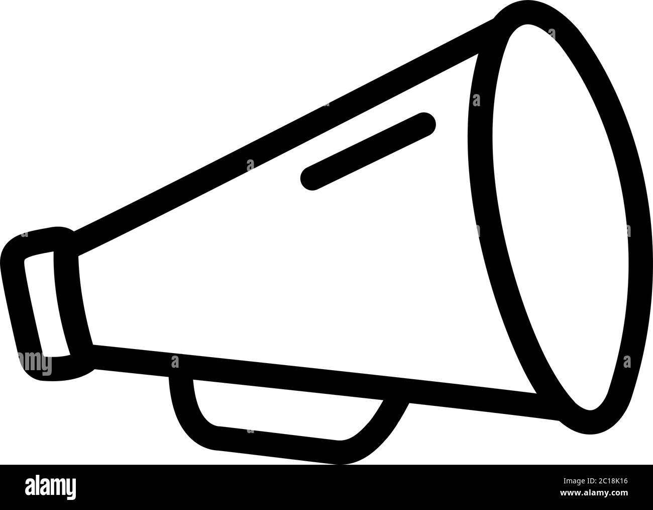 Megaphone Line Icon In Flat Style Vector For App, UI, Websites ...