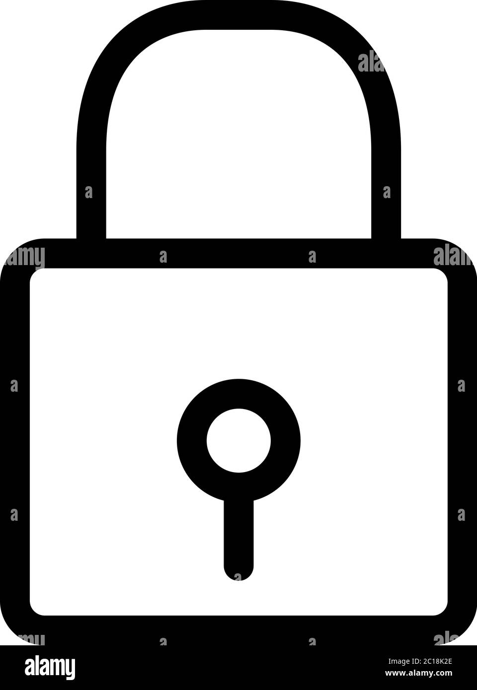 Lock Line Icon In Flat Style Vector For App, UI, Websites. Black Icon ...