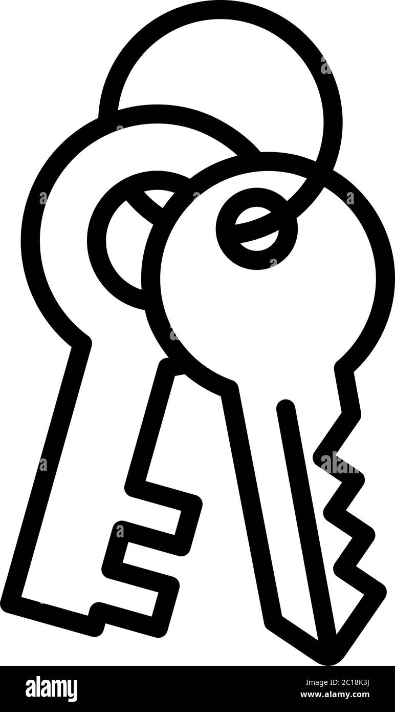 Key Line Icon In Flat Style Vector For App, UI, Websites. Black Icon ...