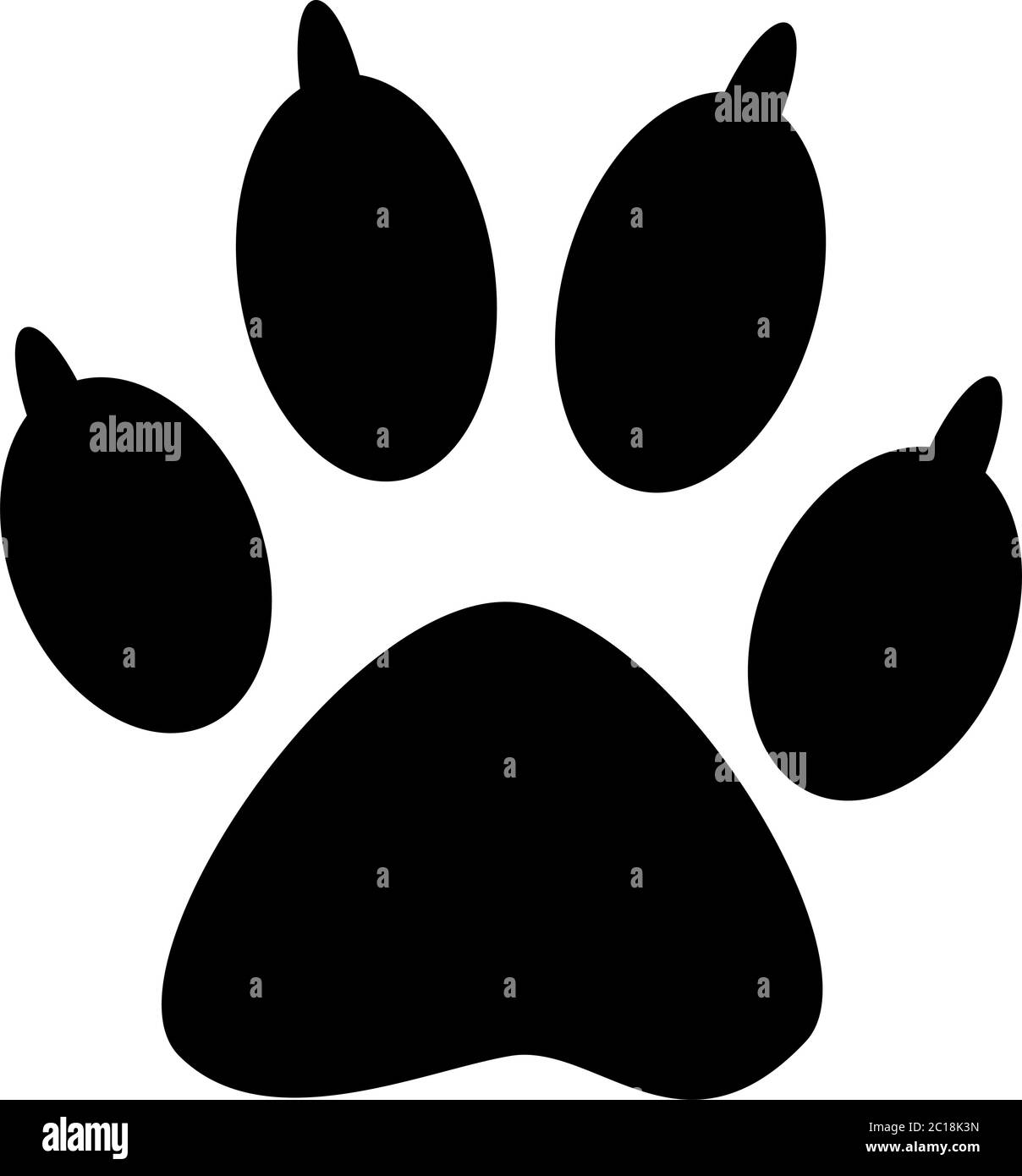 Paw Icon In Flat Style Vector For Apps, UI, Websites. Black Icon Vector ...