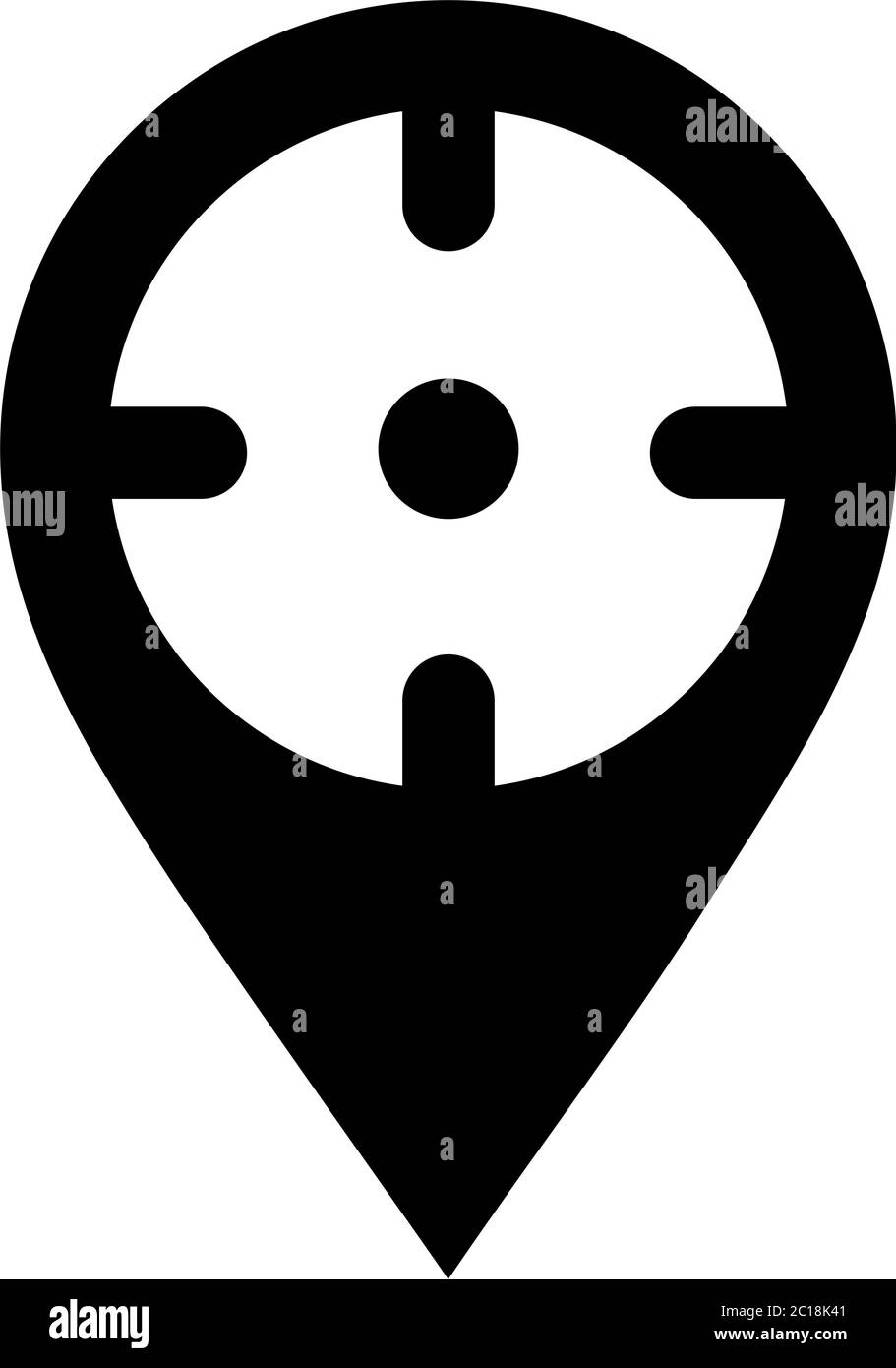 Locator Icon In Flat Style Vector For App, UI, Websites. Black Icon ...