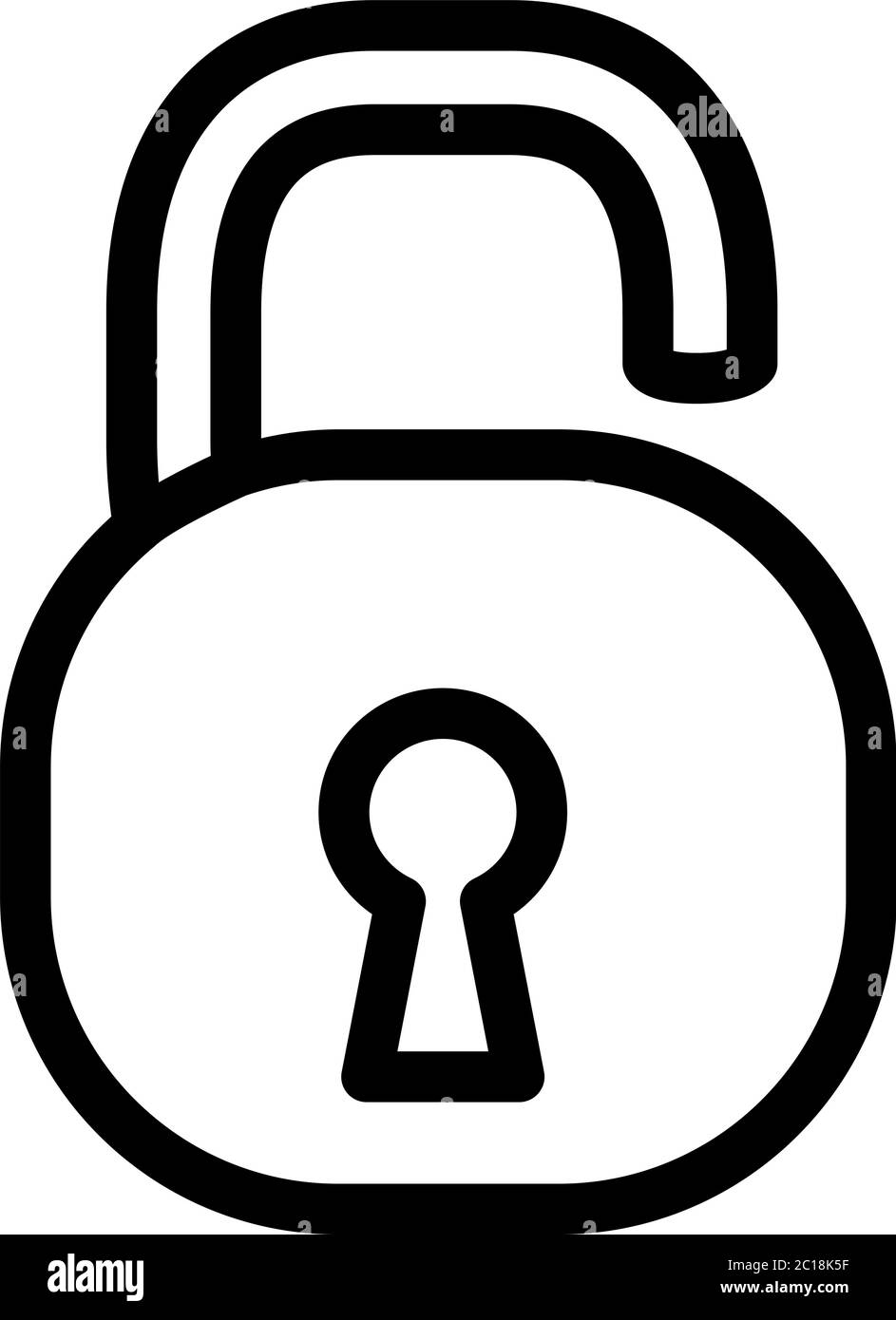 Open Lock Line Icon In Flat Style Vector For Apps, UI, Websites. Lock ...
