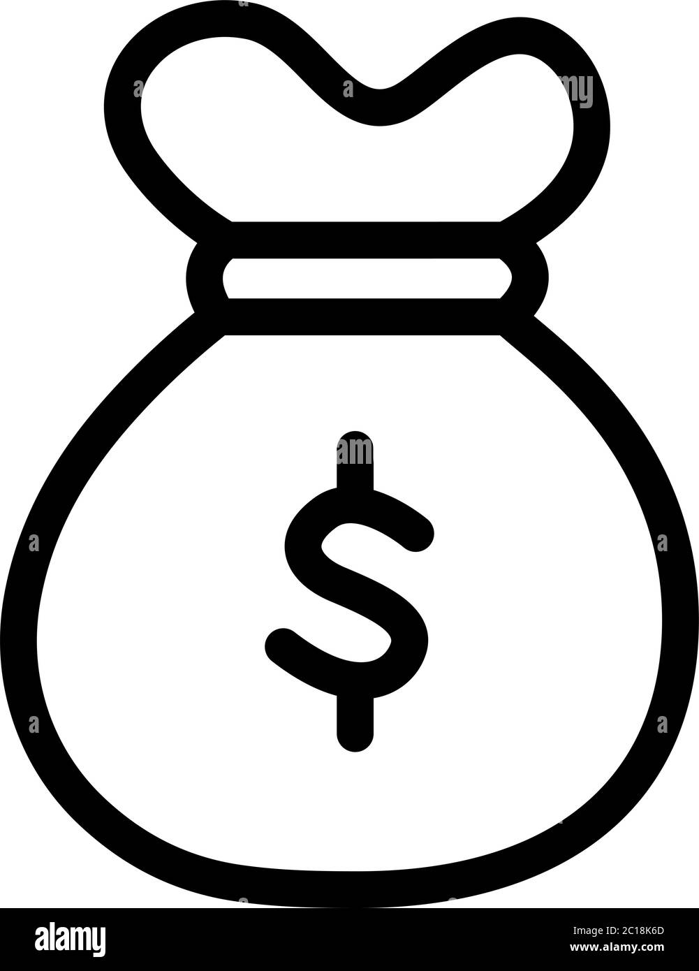 Money Sack Line Icon In Flat Style Vector For App, UI, Websites. Black ...