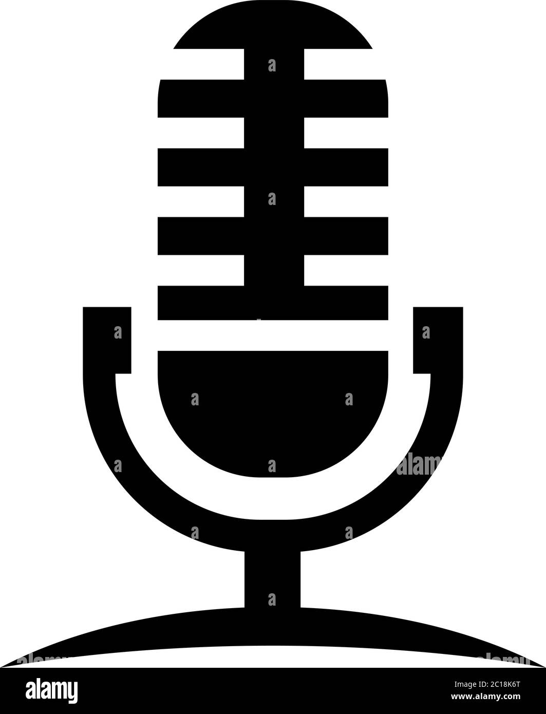 Microphone Icon In Flat Style Vector For App, UI, Websites. Black Icon ...