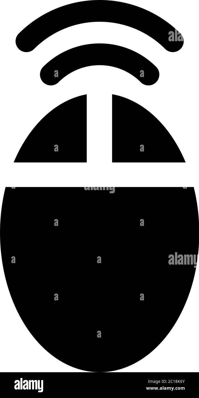 Wifi Mouse Icon In Flat Style Vector For App, UI, Websites. Black Icon ...