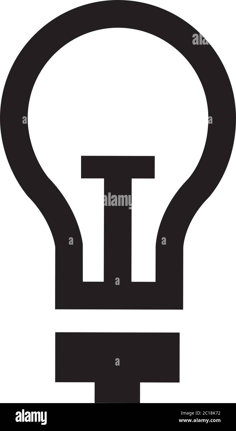 Light Bulb Icon In Flat Style Vector For App, UI, Websites. Black Icon ...