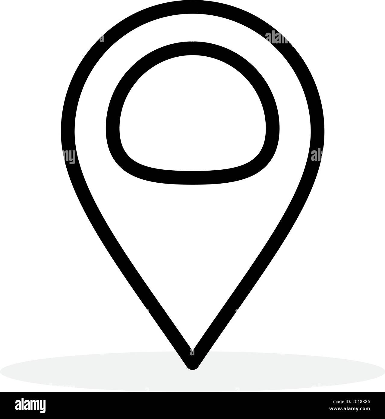 Locator Line Icon In Flat Style Vector For App, UI, Websites. Black ...