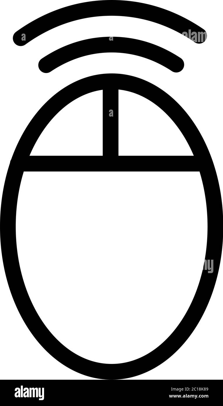 Wifi Mouse Line Icon In Flat Style Vector For App, UI, Websites. Black ...