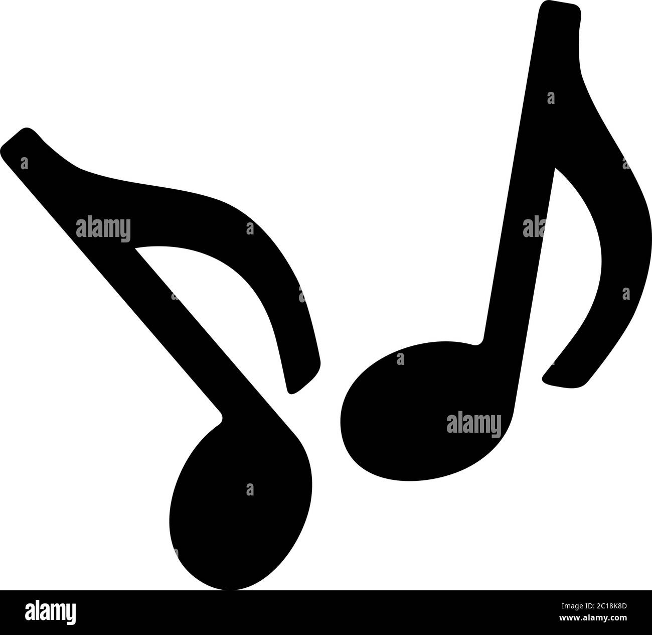Music Note Icon In Flat Style Vector For App, UI, Websites. Black Icon ...
