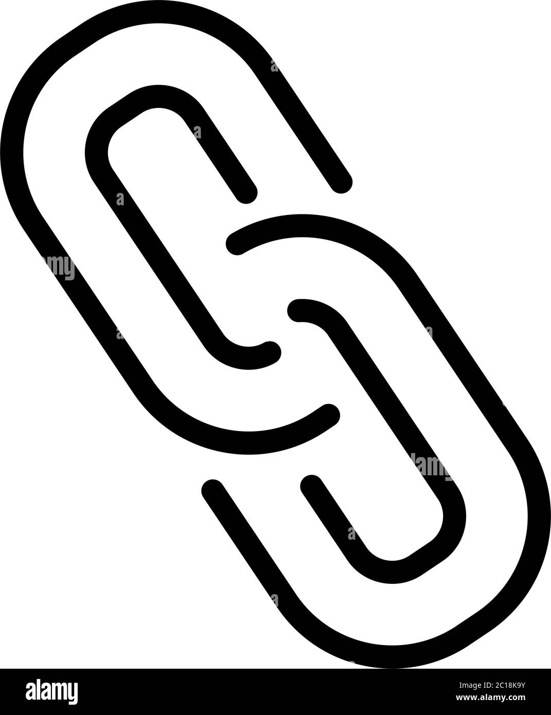 Link Line Icon In Flat Style Vector For App, UI, Websites. Black Icon ...