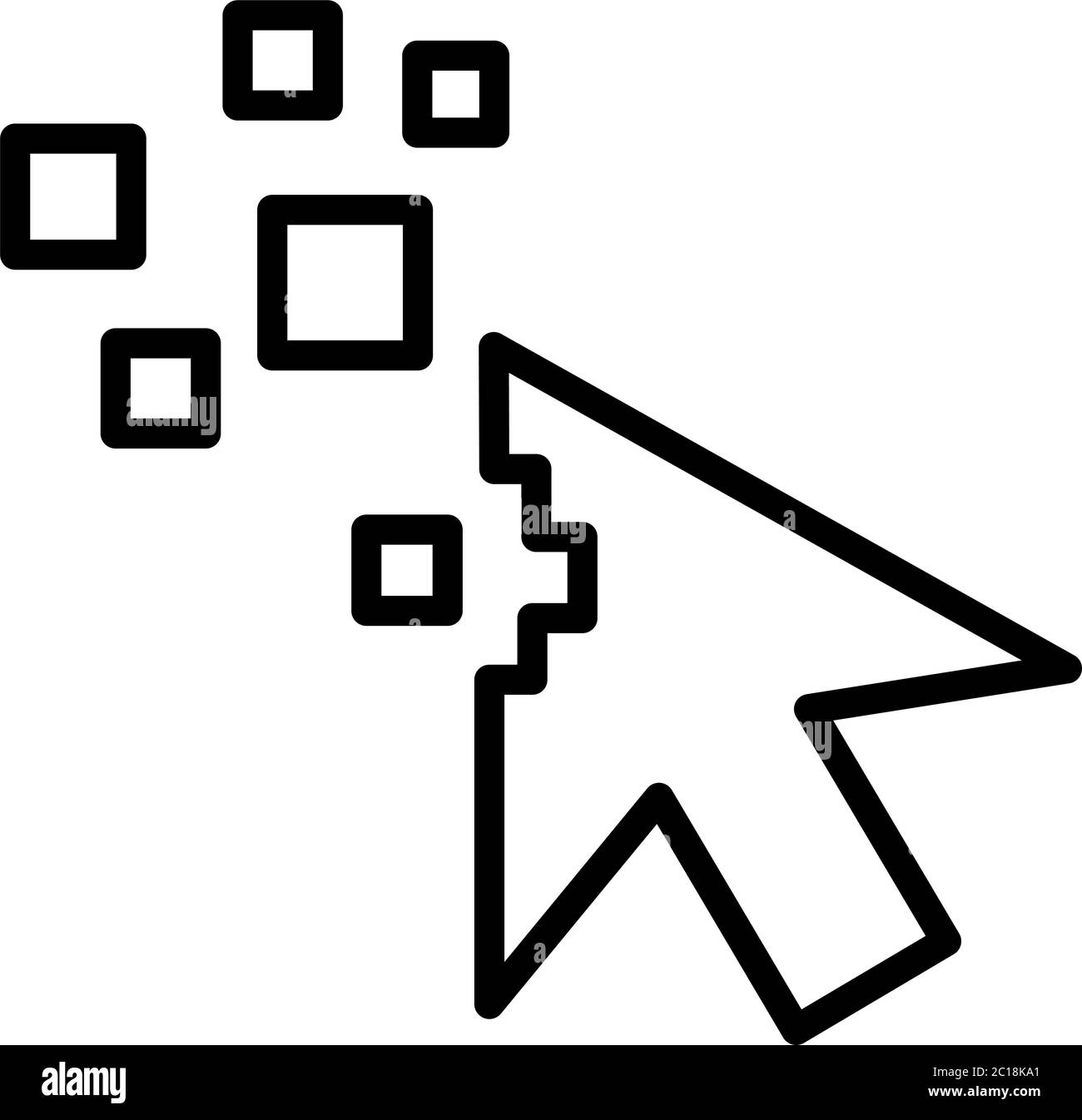 Mouse Cursor Line Icon In Flat Style Vector For App, UI, Websites ...