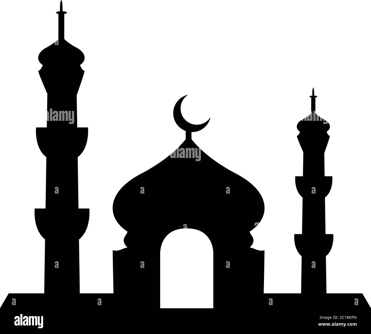 Mosque Icon In Flat Style Vector For App, UI, Websites. Black Muslim ...
