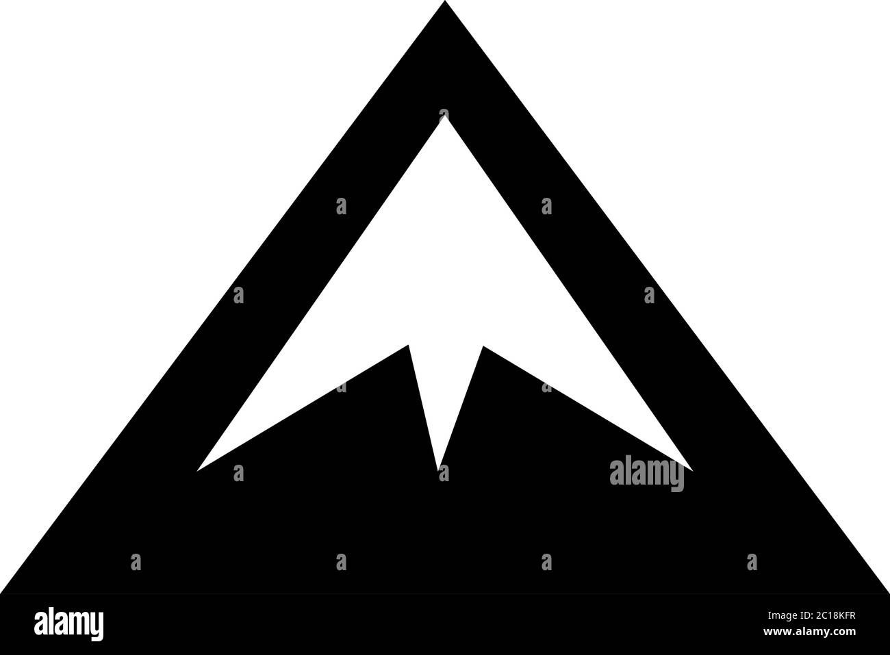 Mountain Icon In Flat Style Vector For App, UI, Websites. Black Icon ...