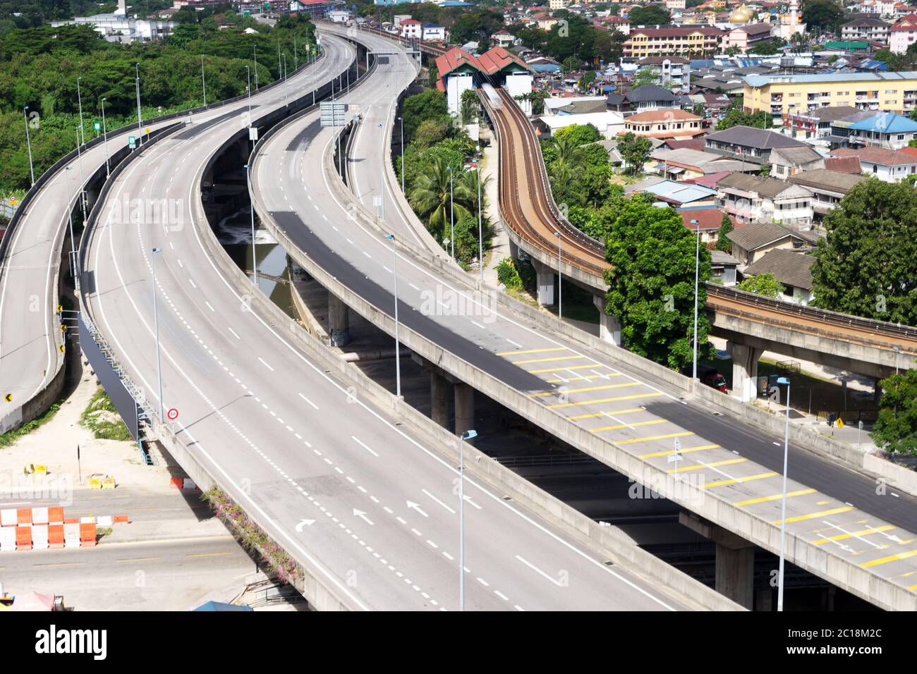 elevated road in midtown of modern city Stock Photo - Alamy