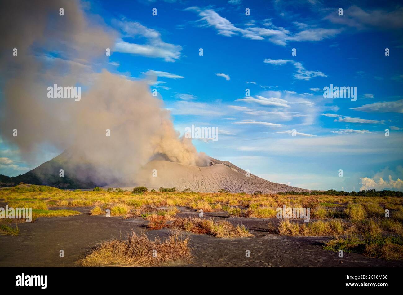 Eruption of Tavurvur volcano, Rabaul, New Britain island, Papua New ...