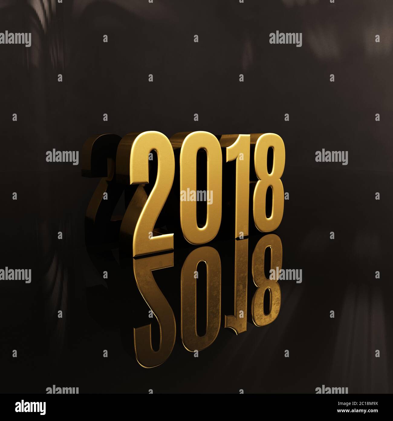 Happy New Year 2018 Text Design 3D Illustration Stock Photo - Alamy