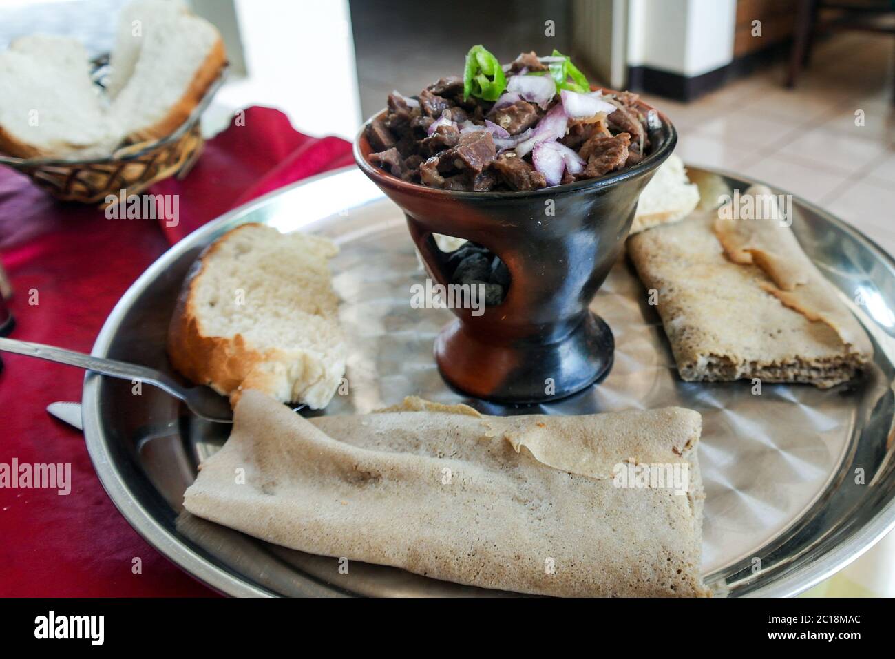 Traditional oromo and Ethiopian cuisine dish aka tibs Ethiopia Stock ...